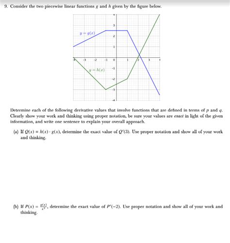Solved 9 Consider The Two Piecewise Linear Functions G And