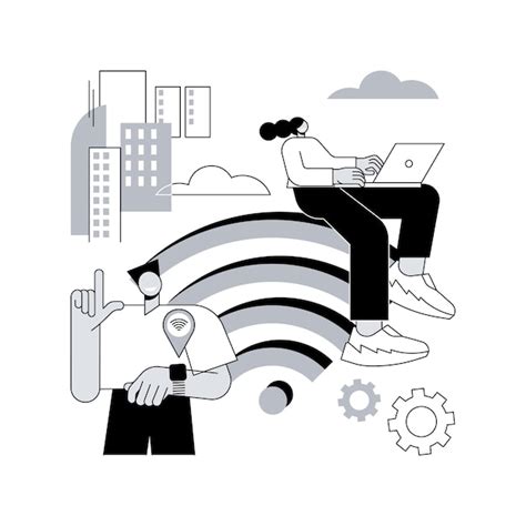 Ilustração Em Vetor Conceito Abstrato De Ponto De Acesso Wifi Público