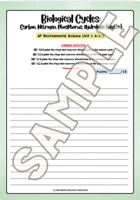 Ap Environmental Science Unit 1 The Living World Ecosystems Worksheet