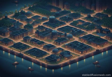 Unique Pixel Art Design Depicting A Detailed Map Of A 2d Undergrownd City S Sewage System