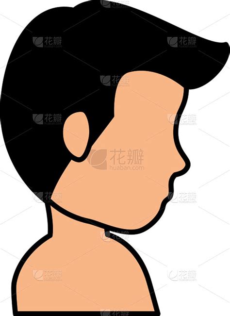 无上装 性格 头像 青年男人 分离着色 男孩 可爱的 人 衬衫 男人