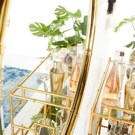 Circular Mirror Brass Cyan Design