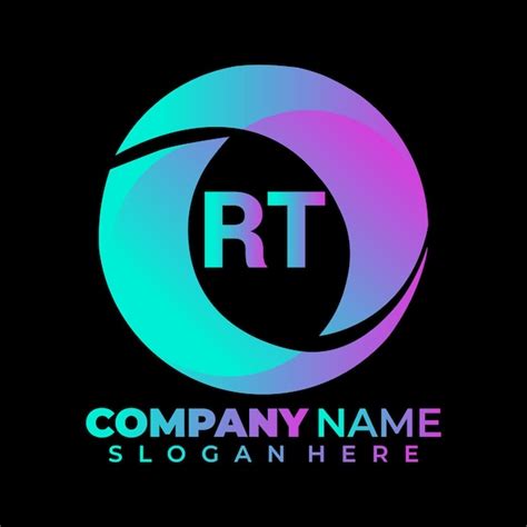Rt Conception De Logo En Forme De Lettre Avec Une Forme De Cercle Rt