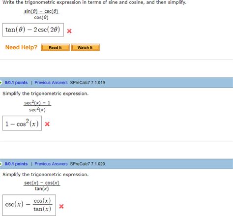 solved write the trigonometric expression in terms of sine