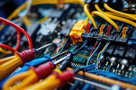 Closeup Of Tangled Wires Premium Ai Generated Image