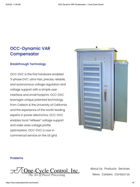 Occ Dynamic Var Compensator One Cycle Control Download Free Pdf Alternating Current