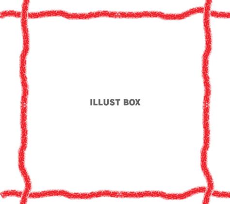 無料イラスト 赤いクレヨン風枠 透過png