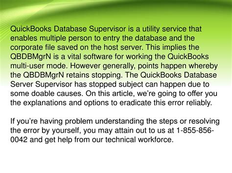 ppt resolve the quickbooks database server manager stopped issue