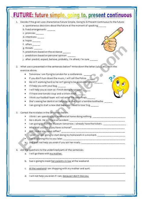 Present Continuous For Future Worksheets