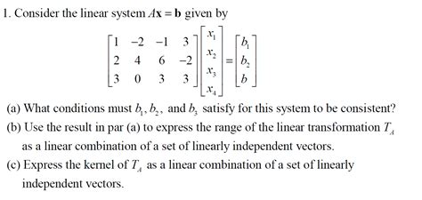 solved consider the linear system ax b ﻿given