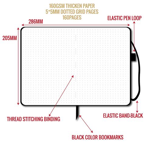 Plant Logo Dot Gird Notebooks Drawing Journals 5x5 Mm Dotted 160pages