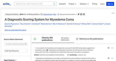 A Diagnostic Scoring System For Myxedema Coma Scite Report