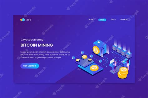 Premium Vector Bitcoin Mining Landing Page Template