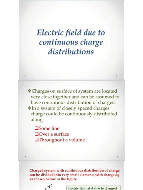 Electric Field Due To Continuous Charge Distribution Pdf