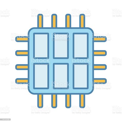 Six Core Processor Icon Stock Illustration Download Image Now Blue Cpu Chipset Istock
