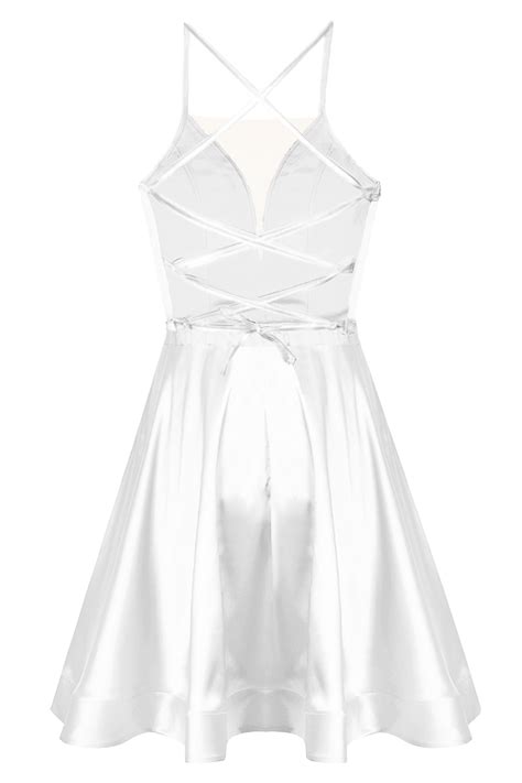 Mini Dress Ally Satin White Lorreti