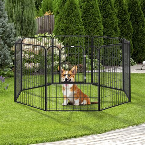Parque Para Mascotas Perros 8 Vallas 79×100 Cm Corral Plegable Con