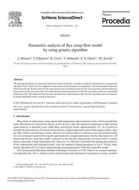 Pdf Parametric Analysis Of Flux Creep Flow Model By Using Genetic Algorithm Dokumentips