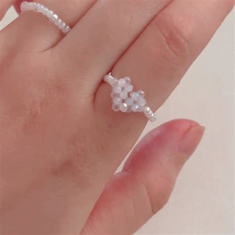 Dawn On Instagram 내가 원하던 꽃반지 만들었어 반지만들기 비즈반지 Handmade Ring Handmadejewelry Beadwork