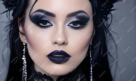 Closeup Portrait Photo Of Beautiful Goth Woman Premium Ai Generated Image