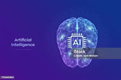 인공 지능 인공 지능 개념 뇌 디지털 브레인 기계 학습 빅 데이터 분석을 위한 인공 지능 신경망 딥 러닝 벡터 일러스트 레이 션입니다 머신 러닝에 대한 스톡 벡터 아트 및