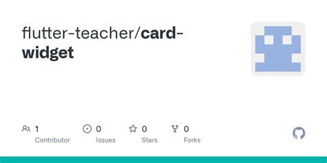 GitHub Flutter Teacher Card Widget