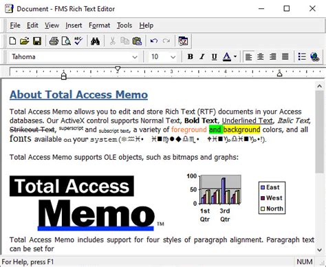 Screenshots For Using Total Access Memo To Add Rich Text Format Memo Fields To Microsoft Access