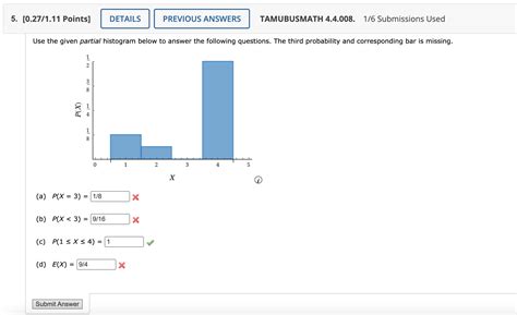 Solved Use The Given Partial Histogram Below To Answer The