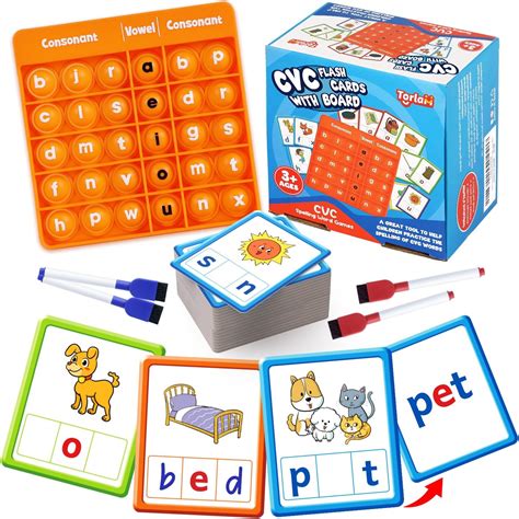 Torlam Cvc Word Games Phonics Games Sight Words Flash Cards Spelling