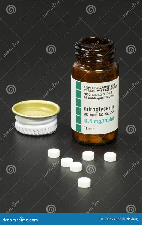Nitroglycerin Tablets With Prescription Medication Pills Bottle Stock Image Image Of Chemical