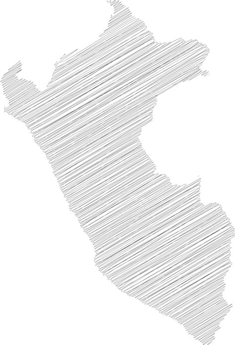 Scribbled Peru Map With Shadowflat Vector Region Filled Sketch Vector Region Filled Sketch