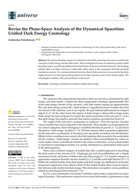 Pdf Revise The Phase Space Analysis Of The Dynamical Spacetime Unified Dark Energy Cosmology