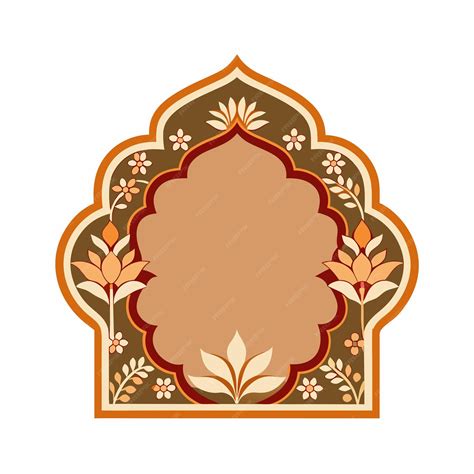 Mughal Garden Frame Vector Illustration Premium Ai Generated Vector