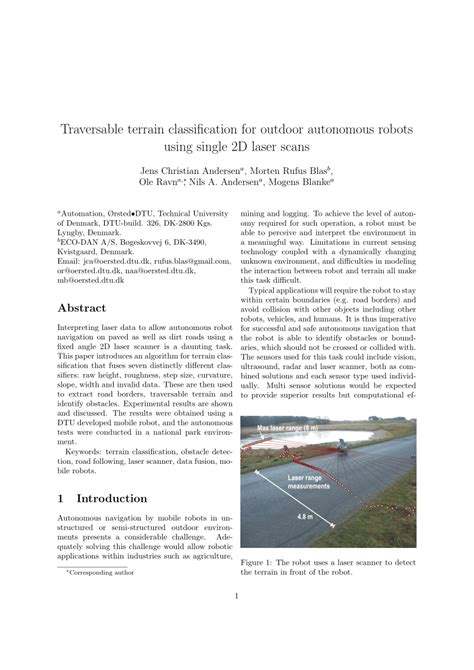 Pdf Traversable Terrain Classification For Outdoor Autonomous Robots