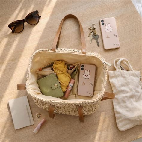 Square Straw Beach Bag Woven Raffia Tote Hollow Rattan Shoulder Bag