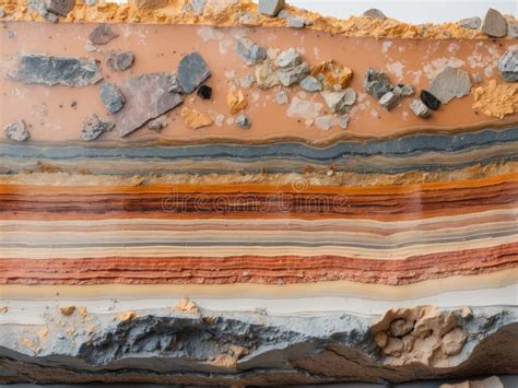 Muestra De La Tierra En Capas Que Muestra La Sedimentación De La
