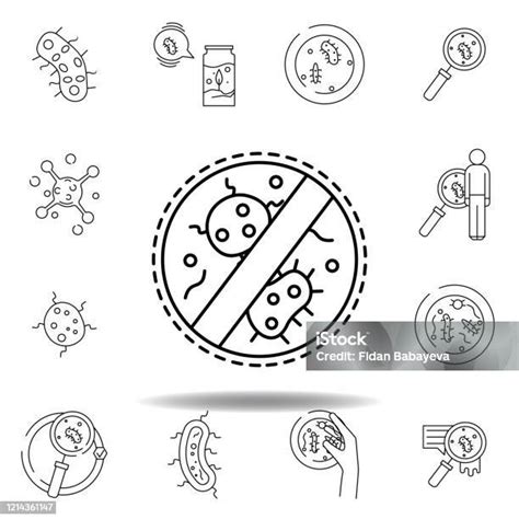 바이러스 세균 의학 라인 아이콘입니다 박테리아 바이러스 일러스트 아이콘의 요소 기호 기호는 웹 로고 모바일 앱 Ui Ux에 사용할 수 있습니다 0명에 대한 스톡 벡터 아트