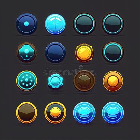 Icon Round Game Button Ai Generated Stock Illustration Illustration