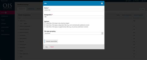 Ojs 3 Workflow Settings Components Edit Open Journal Systems