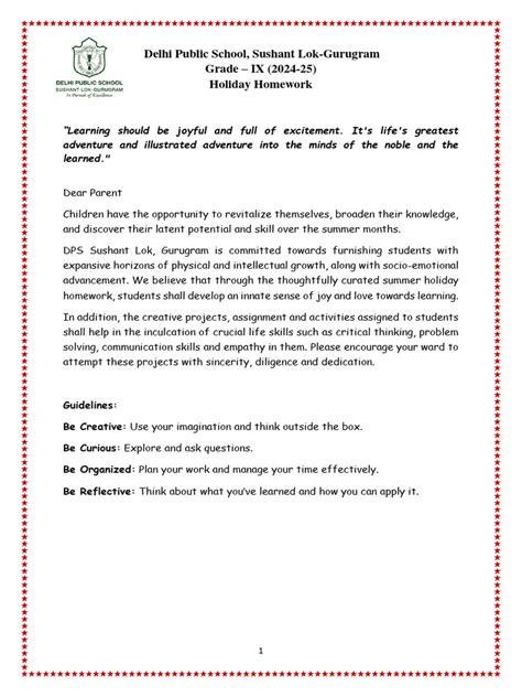 Grade Ix Holiday Homework Pdf Cognitive Science Cognition