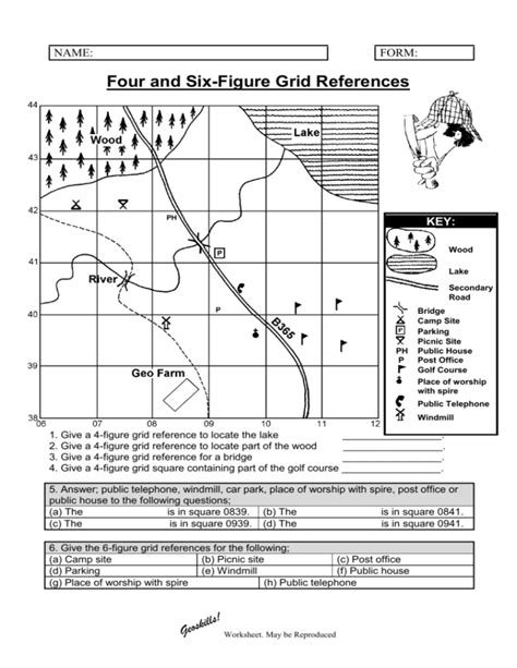 Grid References Worksheet Map Reading Skills