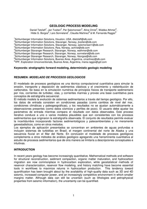 Pdf Geologic Process Modeling