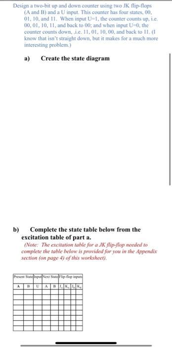 Solved Design A Two Bit Up And Down Counter Using Two Jk