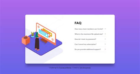 Frontend Mentor Responsive Faq Accordion Challenge Using Html Css