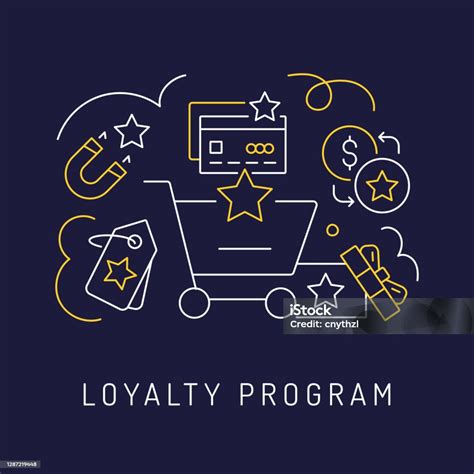 로열티 프로그램 컨셉 현대 라인 아트 아이콘 배경 선형 스타일 벡터 일러스트레이션 인센티브에 대한 스톡 벡터 아트 및 기타 이미지 인센티브 충성 0명 Istock