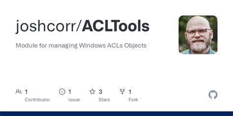 GitHub Joshcorr ACLTools Module For Managing Windows ACLs Objects