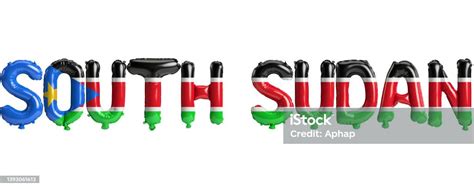 흰색에 고립 된 깃발 색상이있는 남수단 편지 풍선의 3d 그림 0명에 대한 스톡 사진 및 기타 이미지 0명 3차원 형태 South Sudan Flag Istock