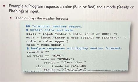 Solved Example 4 Program Requests A Color Blue Or Red And
