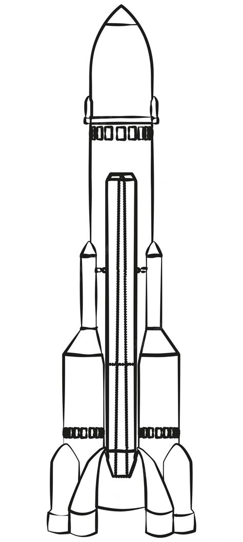 Premium Vector Black Outline Space Rocket With Elongated Body Isolated On White Design Element
