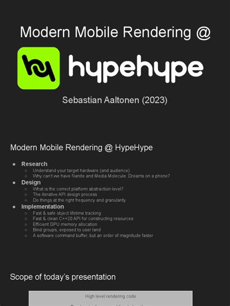 Reac2023 Modern Mobile Rendering At Hypehype Download Free Pdf Shader Graphics Processing Unit